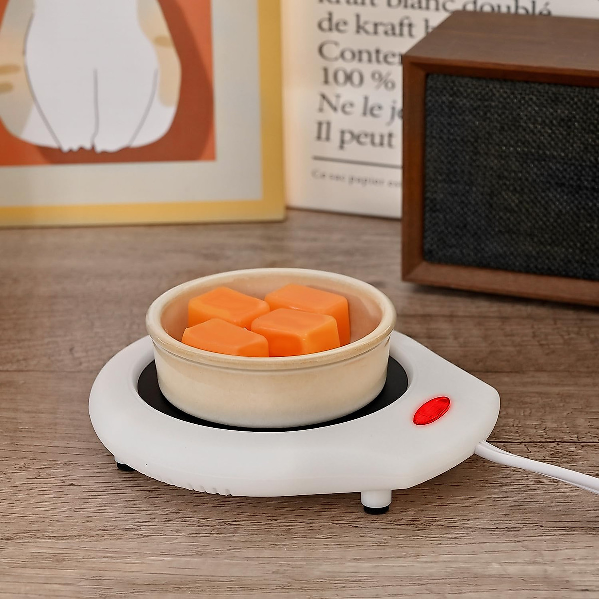 ASAWASA Candle Warmer for Large Jar, Coffee Mug Warmers, Safely Releases Scents Without a Flame, Melt The Candle Quickly, Enjoy Your Warm Coffee Tea. Gifts for Festival Birthday Women Men Mom Dad