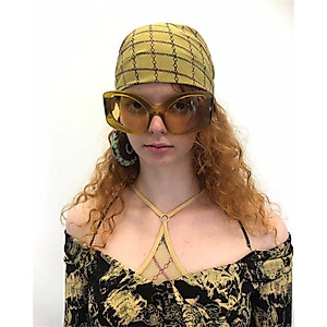 TYA Oversized Sunglasses for Women Fashion Oval Futuristic Chunky Sunglasses Cat-Eye Rectangular Shades Glasses Eyeglasses Yellow