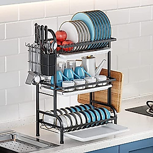 DUANFEE 3 Tier Dish Drying Rack and 2 Tier Dish Drying Rack