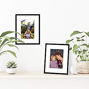 Americanflat 8x10 Picture Frame in Black - Thin Border 5x7 Picture Frame with Mat or 8x10 Frame Without Mat - Shatter Resistant Glass - Horizontal and Vertical Formats for Wall and Tabletop