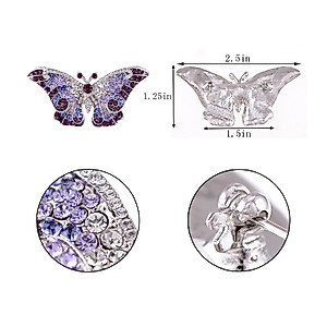 Alilang Empress Monarch Winged Butterfly Crystal Rhinestone Brooch Pin
