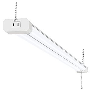 5000K LED Shop Light Linkable, 4FT Daylight 42W LED Ceiling Lights for Garages, Workshops, Basements, Hanging or FlushMount, Included Power Cord and Pull Chain, 4200lm, ETL- 1 Pack
