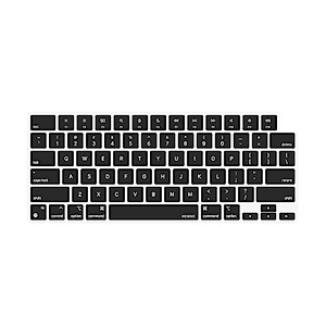 MOSISO Keyboard Cover Skin Compatible with MacBook Air 15 M3 A3114 M2 A2941/Air 13.6 M3 A3113 M2 A2681/Pro 14/16 inch M4 M3 M2 M1, Black