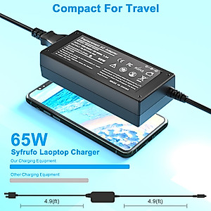 65W Laptop Charger for Dell Latitude 13 3301 3310 3390 14 3400 3410 3420 3490 15 3500 3510 3520 3590 Vostro 13 5301 5390 14 5401 5402 5490 15 3558 3559 - UL Listed Adapter