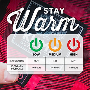 Kuma Outdoor Gear Bear Buddy Heated Chair, 39D x 10W x 10H Inch, Red/Black