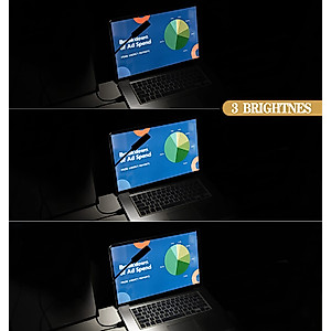 ORIEMARS USB Reading Light, Laptop Light,Keyboard Light for Computer Adjustable Gooseneck, 3 Color x 3 Brightness USB Lamp/1pc + 3pcs Mini LED Lights (1 + 3)