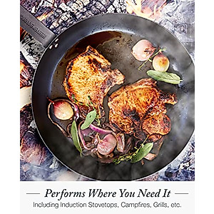 Merten & Storck Pre-Seasoned Carbon Steel Induction 8" Frying Pan Skillet, Oven Safe, Black