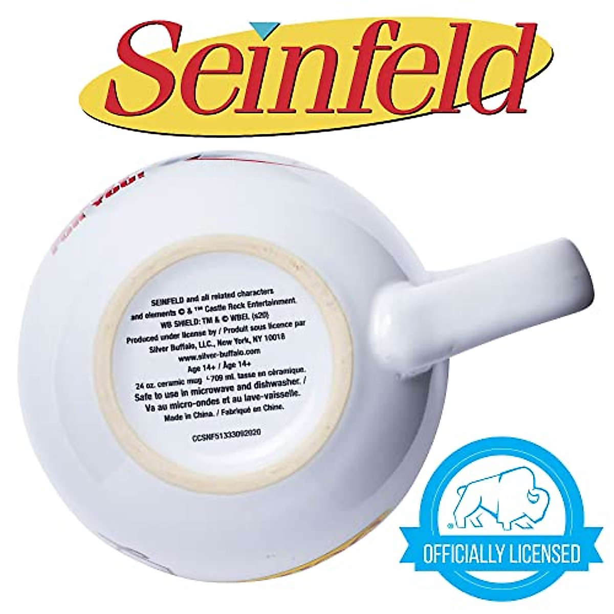 Silver Buffalo Seinfeld No Soup For You Ceramic Soup Mug, 24 Ounces