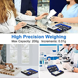 Fuzion TU-X Digital Pocket Scale, 200g/0.01g Gram Scale with 6 Units for Personal Hobbies, Small Scale for Food Ounces and Grams, Measuring Jewelry, Herb, Powder