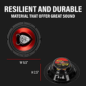 BOSS Audio Systems CH6520 Car Speakers - 250 Watts of Power Per Pair, 125 Watts Each, 6.5 Inch, Full Range, 2 Way, Sold in Pairs, Black