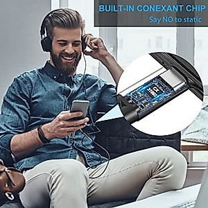 Tamshun USB C to 3.5mm Audio Adapter and Charger, 2 in 1 USB C Splitter with Audio Aux Headphone Jack, PD 60W Fast Charing Port, HiFi Stereo Adapter, Compatible with Samsung S22/S21/S20/Ultra/A53