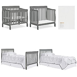 Dream On Me Nursery Essentials Bundle of Dream On Me Aden Convertible 4-in-1 Mini Crib, Dream On Me Ashton Changing-Table, with a Dream On Me Sunset 3” Extra Firm Fiber Portable Crib Mattress