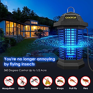 Remote Control Bug Zapper Indoor Outdoor, Electric Mosquito Zapper, Bug Zapper, Fly Traps, Fly Zapper, Mosquito Killer, 3 Prong Plug, 90-130V, ABS Plastic Outer