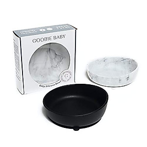Goobie Baby Silicone Baby Bowl with Suction Base for Feeding Babies 6+ Months and Toddlers, Mess-Free Eating, Unbreakable, Non-Toxic, Stylish, Dishwasher & Microwave Safe, Shower Gift