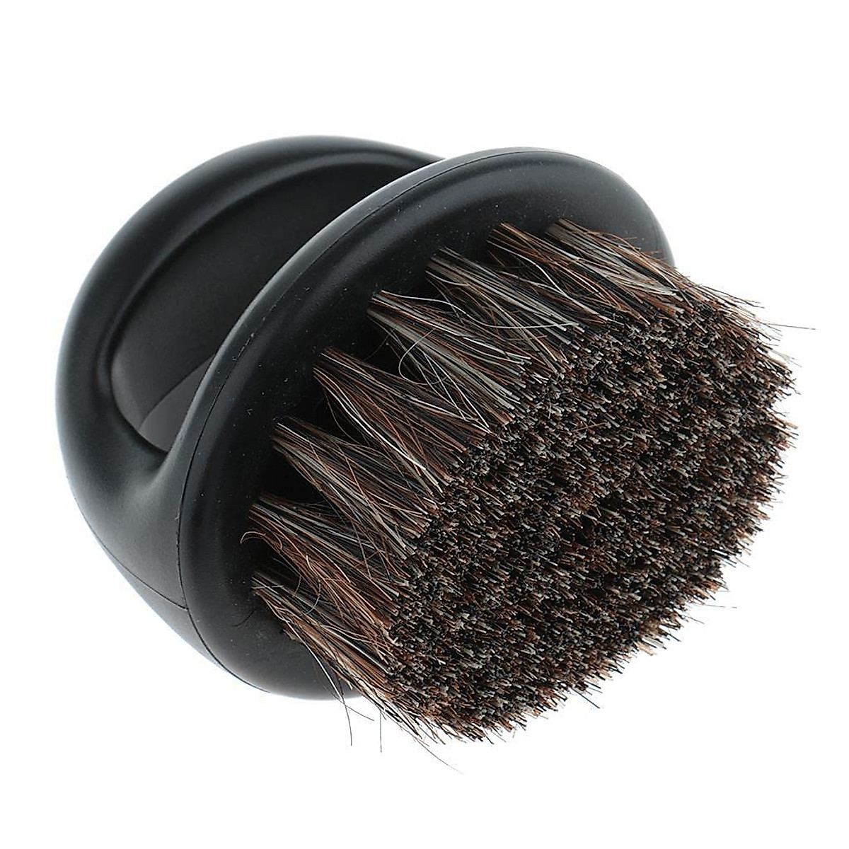 MonkeyJack Salon Barber Wood Bristles Hair Beard Cleansing Grooming Brush Men's Mustache Shaping Comb - Black