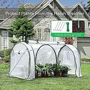 VIVOSUN Portable Mini Greenhouse 47x23x23-Inch Tunnels, PE Cover with Roll-up Zipper Door, for Indoor Outdoor or Garden Plant Growing, White