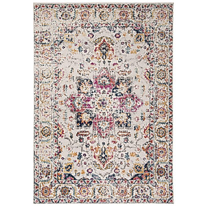 SAFAVIEH Madison Collection X-Large Area Rug - 11' x 15', Fuchsia & Ivory, Snowflake Medallion Distressed, Non-Shedding & Easy Care, Ideal for High Traffic Areas in Living Room, Bedroom (MAD603R)