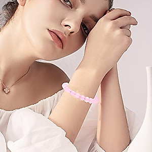 SONNYX 3Pcs 8mm Semi-Precious Gemstones Beaded Bracelets for Women Men Healing Crystal Stone Bracelet Stretch Round Beaded Elastic Bracelets Unisex Jewelry Gifts(red)