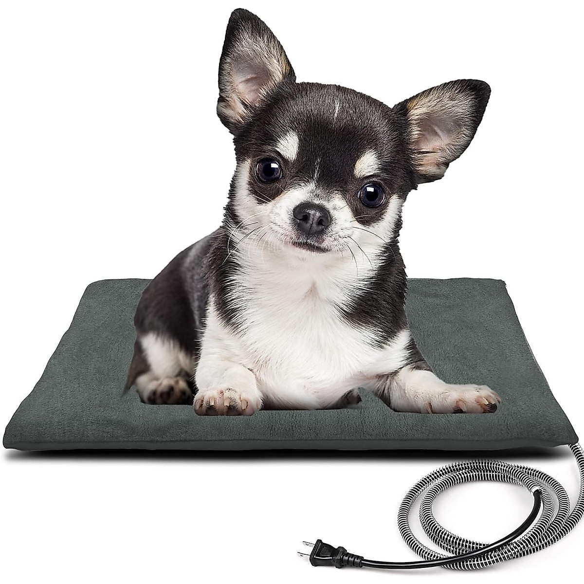 2023 New Outdoor Pet Heating Pad for Cat Dog, Heated Cat Mat Dog Mat with Auto Temperature, Pet Warming Pad Heated Cats Dogs House Heat Pet Cat Bed (S: 19.7'' x 11.8'', Gray)