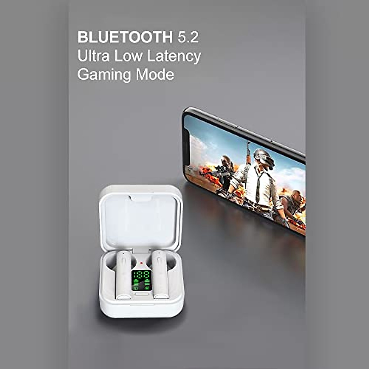 Acuvar Fully Wireless Bluetooth 5.2 Rechargeable Waterproof Sweatproof Earbud Headphones with Microphone, Micro USB Power Charging Case Surround Stereo Bass and Passive Noise Cancelling