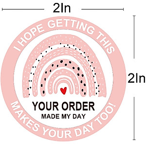 Your Order Made My Day Stickers 2" Thank You for Your Order Stickers-500 Pcs Boho Happy Mail Mailing Stickers Rainbow Decorative Business Thank You Stickers for Envelope Bag Seals Party Supplies