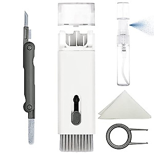 Walrfid Airpods Electronic Screen 7 in 1 Cleaner Kit Laptop Keyboard Cleaning Tool for ipad/iwatch/Computer/Phone/MacBook with 5ml Touchscreen Cleaners Mist (Grey)