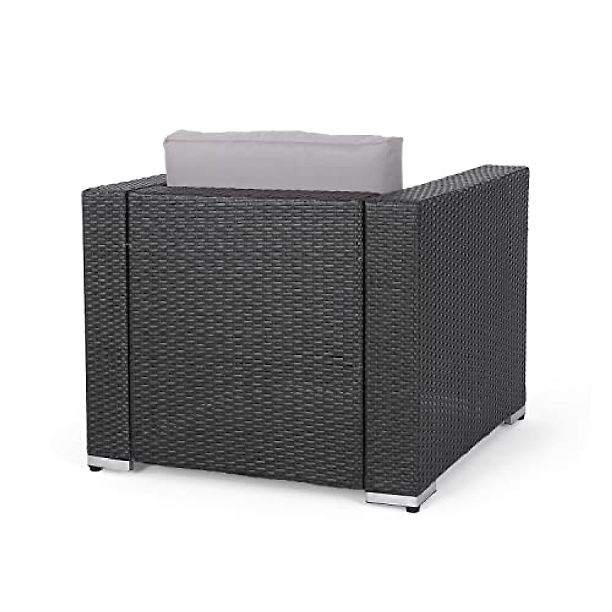 Christopher Knight Home Murano Outdoor Wicker Club Chair with Water Resistant Cushions, 2-Pcs Set, Grey / Silver