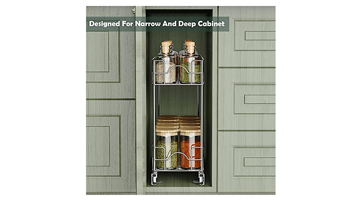 LYNNON 2 Tier Pull Out Cabinet Organizer for Kitchen & Bath