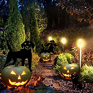 XHSP 3 Pieces Dog Statue Art Decor Garden, Black Dog Silhouette Décor Animals Shape Yard Decoration Art Decoration for Yard Lawn, Garden, Pathway, Outdoor (Dog)