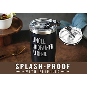 Onebttl Godfather Gifts from Godchild - 20oz Stainless Steel Insulated Tumbler Travel Mug, Funny Gift Idea for Best Uncle Legend on Christmas, Birthday