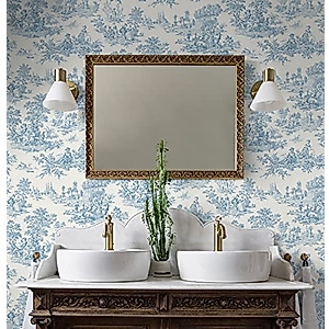 NextWall Chateau Toile Peel and Stick Wallpaper (Blue Bell)