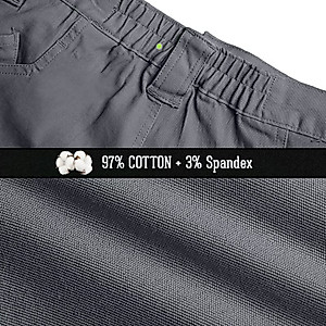 NAVEKULL Men's Work Cargo Pants Lightweight Tactical Pants for Men Stretch Cotton Military Army Combat Slim Fit Hiking Outdoor Trousers with Multi Zipper Pockets