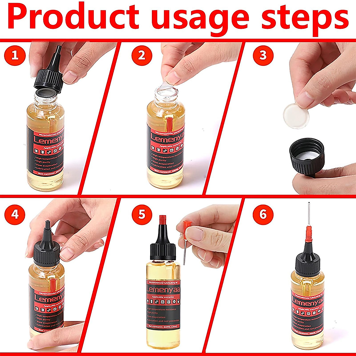 Lemenyaa Door Hinge Lubricant, 2 oz, Silicone Penetrating Oil, Squeak Fix Now-Now, Strong Lube&Rust Inhibitor for Garage Door, Hinge, Lock, Chain, Drawer Slide, Sliding Door(32#)-by Lemenyaa