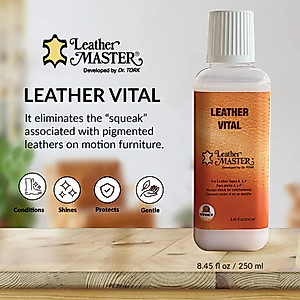 Leather Master Strong Leather Care Bundle - 250 ml Exceptional Leather Care Stain Remover, Protector and Polish Kit. Made to Clean Leather Accessories, Auto Detailing, Furniture, Handbags and Shoes