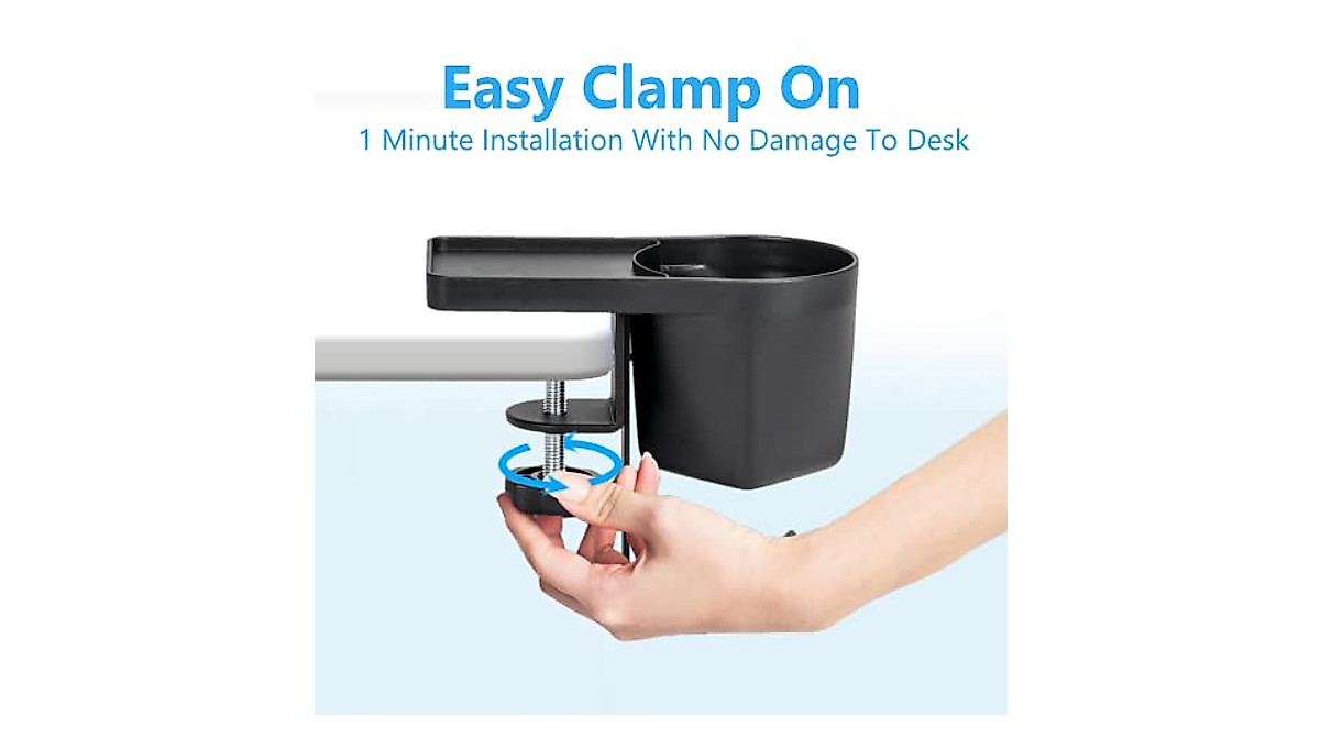 MAX SMART Clamp on Pen Holder for Desk - Space-Saving Organizer