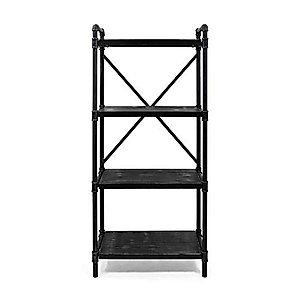Christopher Knight Home Astrid Industrial Iron Four Shelf Bookcase, Gray and Pewter Finish