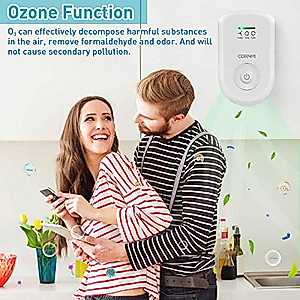 Air Purifiers Plug In for Home, Mini Odor Eliminator丨Ozone Negative Ion Dual Function丨Ionizer to Remove Smoke Pet Smell, Portable Deodorizer Freshener Cleaner for House Bedroom Bathroom Kitchen