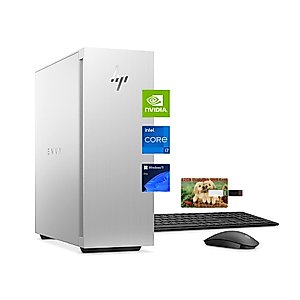 HP [Windows 11 Pro] Envy Business Tower Desktop, 12th Gen Intel Core i7-12700, 64GB RAM, 2TB SSD, RJ-45, HDMI, Thunderbolt 4, Type-C, GeForce RTX 3060 Ti, USB Wireless Keyboard and Mouse, Durlyfish