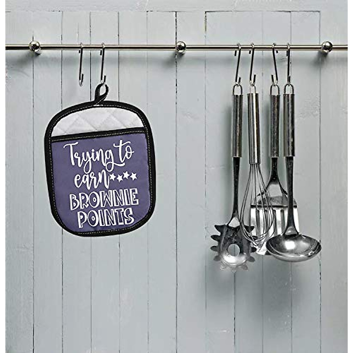 Oven Pads Pot Holder with Pocket for Teacher Trying to Earn Brownie Points Teacher Gift (Brownie Points)