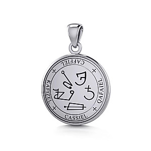 Peter Stone Sigil of Archangel Cassiel 925 Sterling Silver Pendant Jewelry