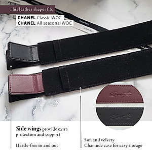 WOC Shaper with Wings, Italian Leather Base Shaper, Saver and Insert for Wallet on Chain Bags, Full Grain Italian Leather (Wine)