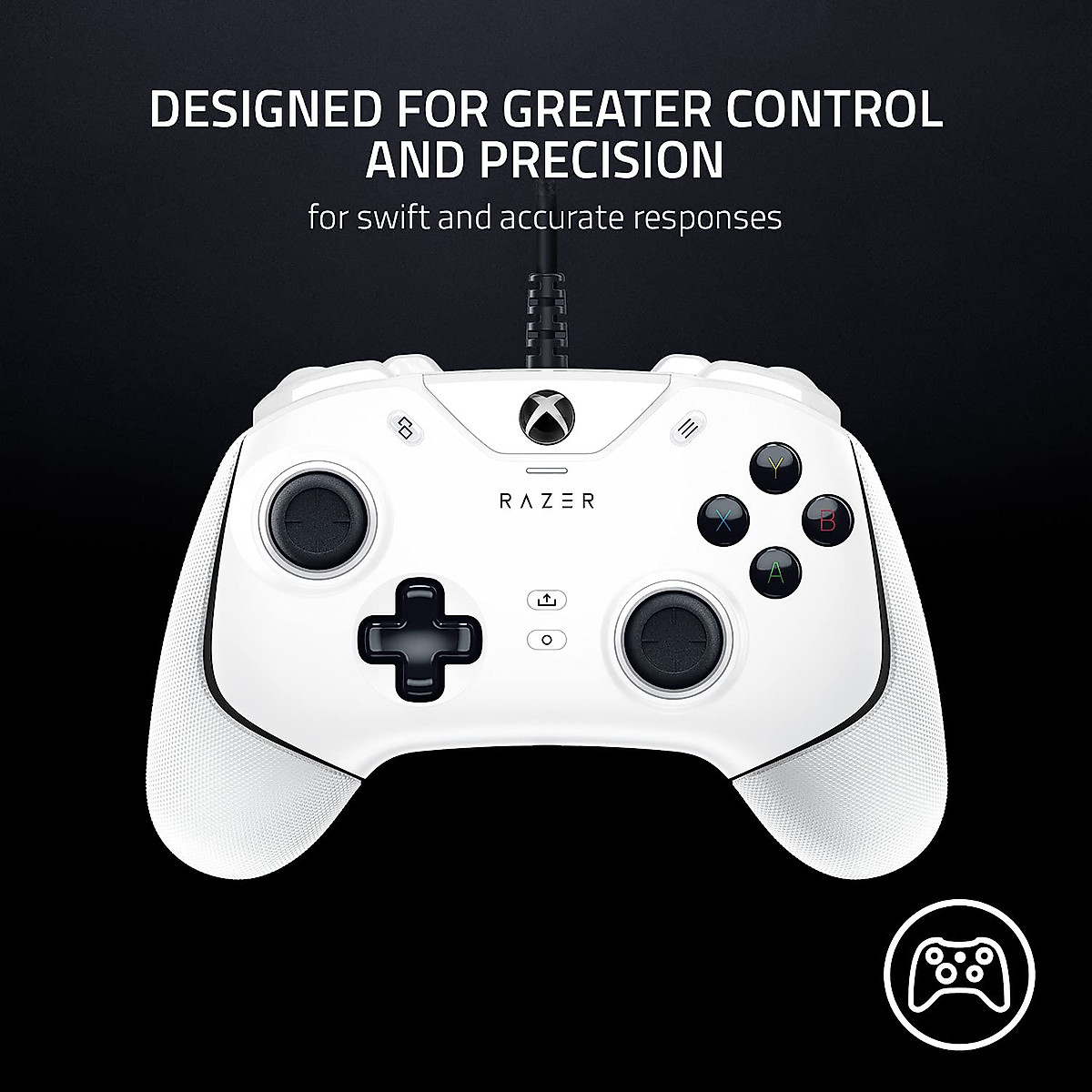 Razer Wolverine V2 Wired Gaming Controller for Xbox Series X|S, Xbox One, PC: Remappable Front-Facing Buttons - Mecha-Tactile Action Buttons and D-Pad - Trigger Stop-Switches - White