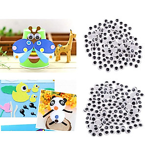 Baosity 400Pcs Bulk Wiggle Eye Round Plastic Clear Moving Eyes Wobbly Googly Adornments - 8mm, 10mm