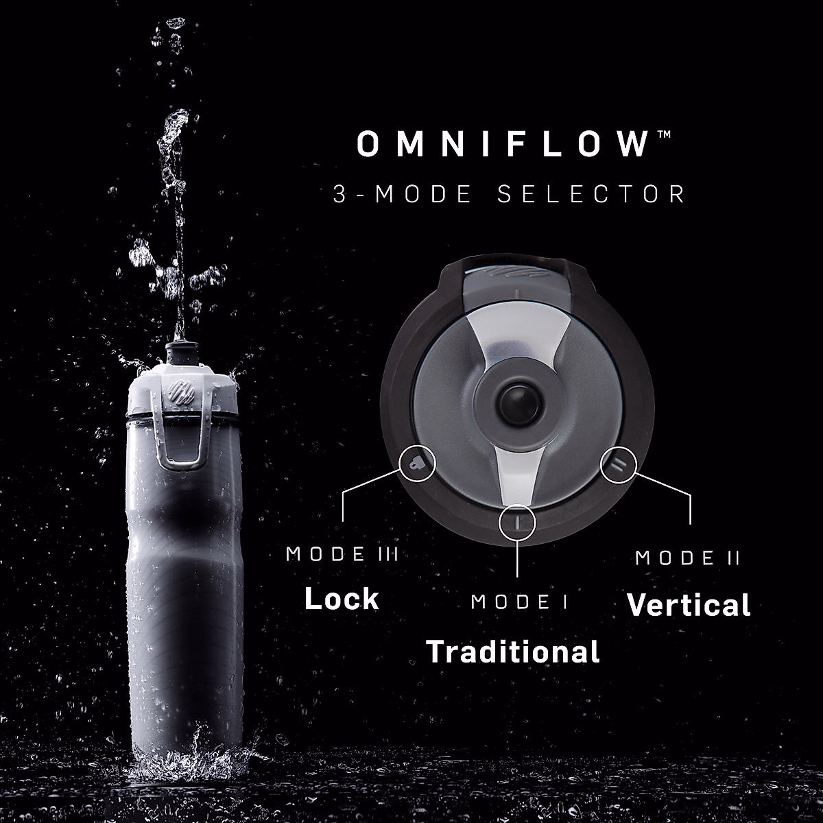 BlenderBottle Hydration Halex Insulated Squeeze Water Bottle with Straw, 24-Ounce, White