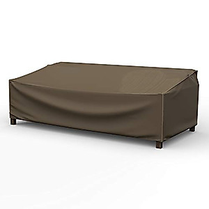 Budge P3A02BTNW3 StormBlock Hillside Patio Sofa Cover Premium, Outdoor, Waterproof, Extra-Extra-Large, Black and Tan Weave