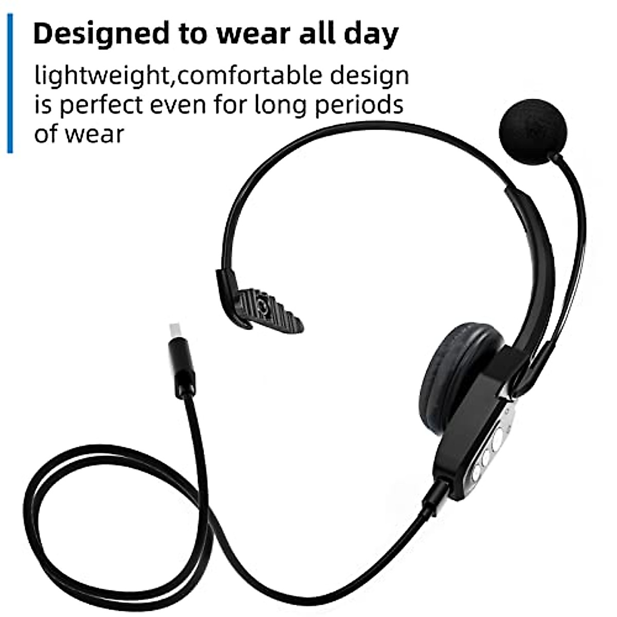 Conambo Bluetooth Headset V5.0, Wireless Headset with Noise Cancelling Microphone, 16Hrs HD Talktime, On Ear Bluetooth Headphone for Cell Phone Trucker Engineers Business Home Office