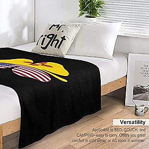 American New Mexico State Flag Shamrock Throw Blanket for Couch Bed Flannel Lap Blanket Lightweight Cozy Plush Blanket for All Seasons 50"x70"