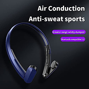 OCUhome Bone Conduction Wireless Headphones, Sports Headset Bone Conduction Bluetooth 5.0 Headphones, Ipx5 Waterproof Headset for Running, Cycling, Walking, Workout, Gym Atrovirens