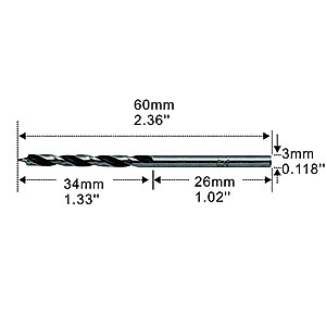 Brad Point Drill Bits 3mm (1/8") Wood Drill Bit Set Woodworking Drills High Carbon Steel for Furniture Hardwood Softwood Cupboard Wardrobe 5 Pack