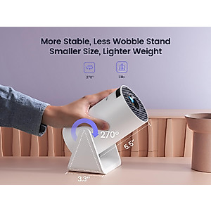 [Short Throw/Adjustable Stand]Mini projector with WiFi and Bluetooth, 2025 Upgrade Outdoor Portable Movie Projector 1080P, Auto Keystone, Home Projector for Phone/TV Stick/Laptop, WiMiUS S27 (White)